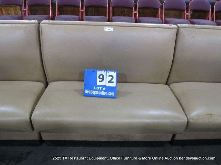 BEIGE VINYL DOUBLE SIDED BOOTH BENCH - Bentley & Associates, LLC