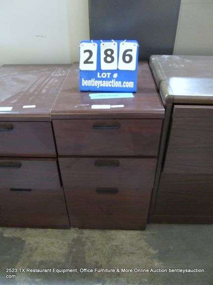 DARK WALNUT GRAIN WOODEN 3-DRAWER ORGANIZER FILE CABINET - Bentley ...