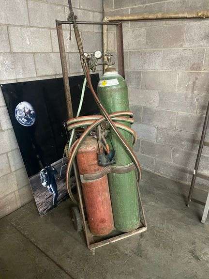 CART W/ ACETYLENE & OXYGEN TANKS & TORCH - Bentley & Associates, LLC