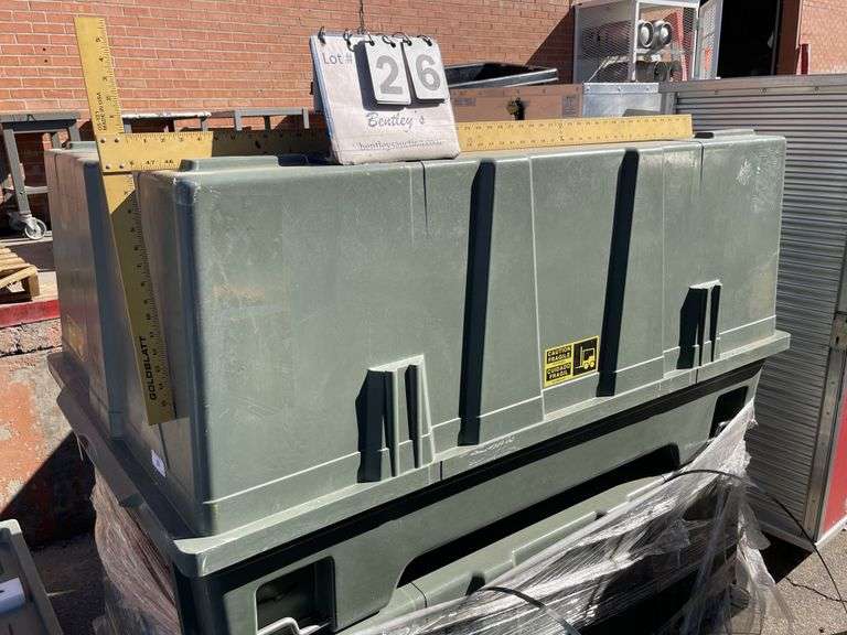 FIBERGLASS POLY CART/MOLDED COVERED SHIPPING CONTAINER/SKID MOTOR CRATE ...