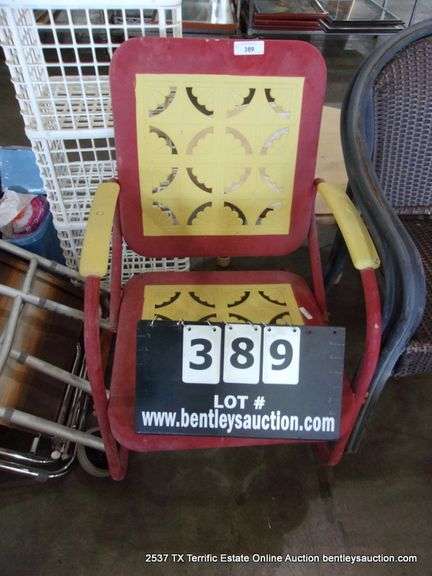 MID CENTURY METAL PATIO ROCKING CHAIR - Bentley & Associates, LLC