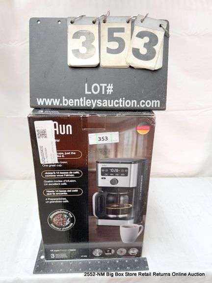 BRAUN OPTIBREW 14-CUP COFFEE MAKER - Bentley & Associates, LLC