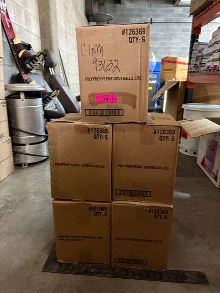 STACK: BOXES OF DUPONT TYVEK COVERALLS, L/XL (5X MONEY) - Bentley ...