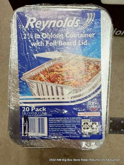 REYNOLDS 2 1/4 LB OBLONG CONTAINER W/ FOIL BOARD LID - Bentley ...