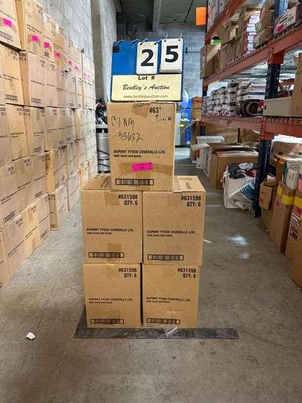 STACK: BOXES OF DUPONT TYVEK COVERALLS, L/XL (5X MONEY) - Bentley ...