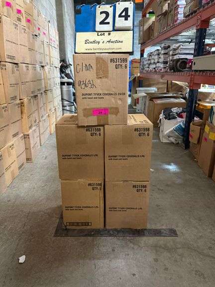 STACK: BOXES OF DUPONT TYVEK COVERALLS, L/XL (5X MONEY) - Bentley ...