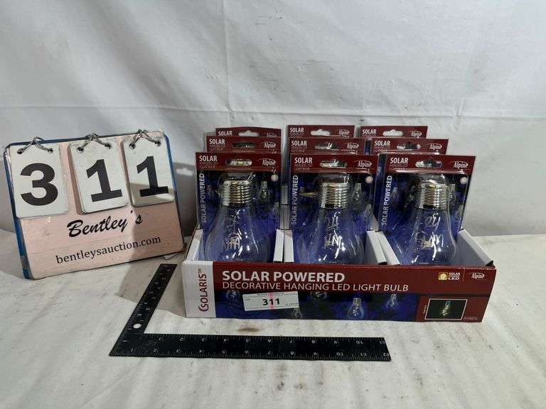 BOX: (9) ALPINE SOLAR HANGING LED LIGHT BULBS - Bentley & Associates, LLC