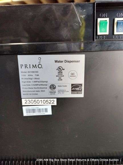 PRIMO WATER DISPENSER MODEL: 601090 - Bentley & Associates, LLC