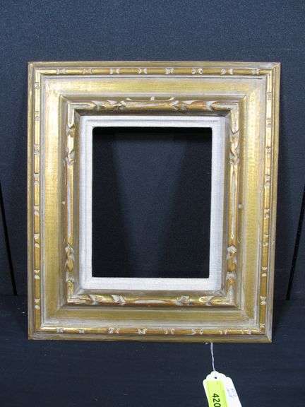 GOLD PAINTED WHITEWASH WOODEN FRAME W/ LINEN INLAY 16 X 18 - Bentley ...