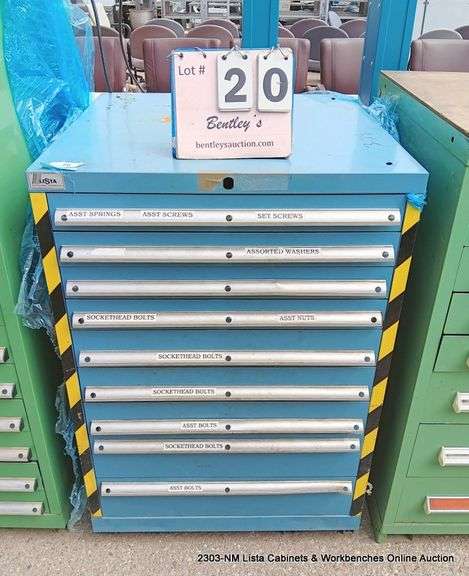 LISTA 9-DRAWER TOOL CABINET, 42" X 28" X 28" - Bentley & Associates, LLC