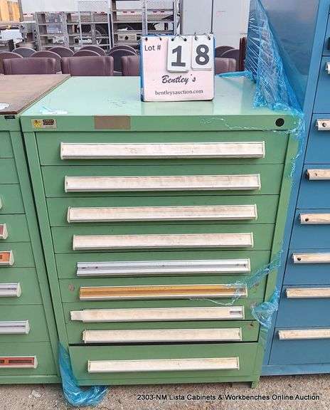 STANLEY VIDMAR 9-DRAWER TOOL CABINET, 44" X 28" X 30" - Bentley ...