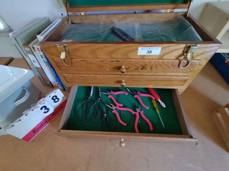 WOODEN TOOLBOX, ATLAS, WOODEN CRATE, TOOLS, ART SUPPLIES - Bentley ...