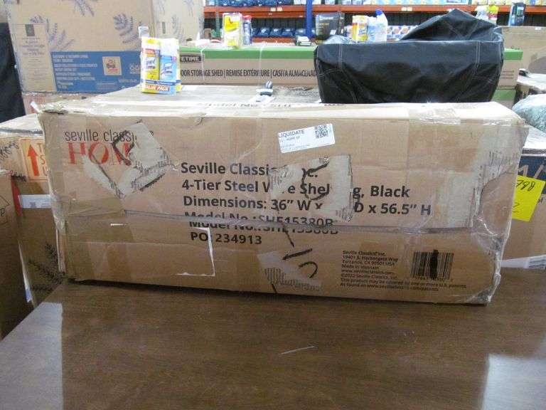 SEVILLE CLASSICS 4-TIER STEEL WIRE SHELVING- BLACK- 36"X14"X56.5 ...