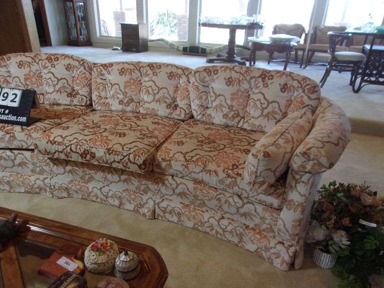 ETHAN ALLEN 3-CUSHION COUCH - FLORAL DESIGN - Bentley & Associates, LLC