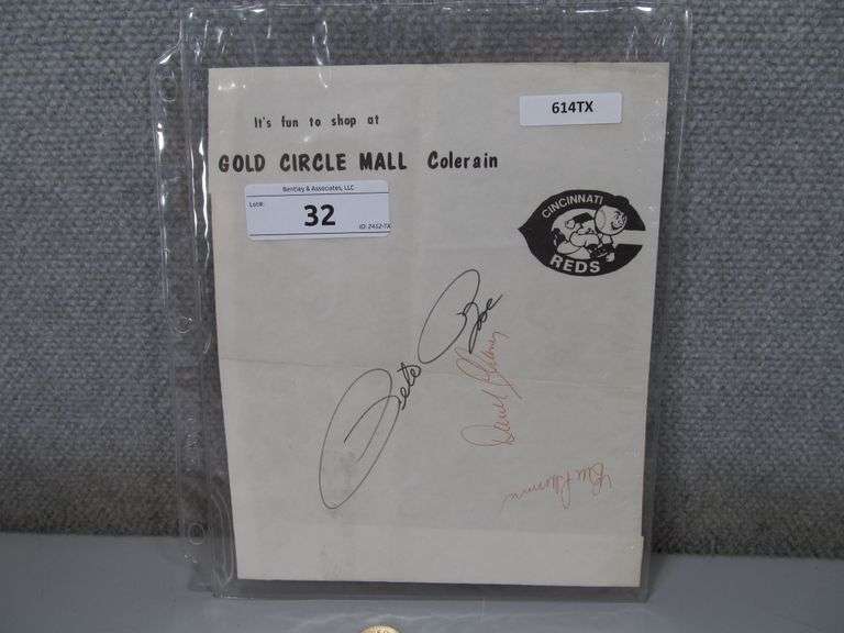 (3) AUTOGRAPHS BY CINCINNATI REDS - PETE ROSE, BILL PLUMMER & DARRELL ...