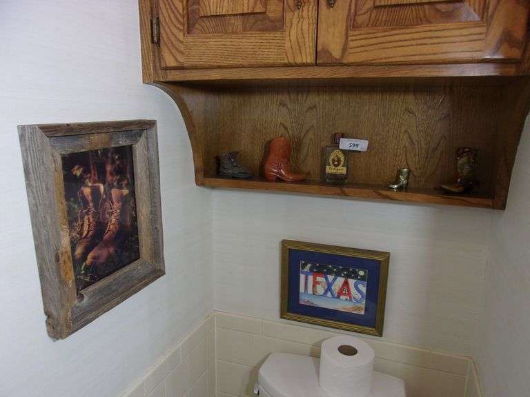 LOT (7): COWBOY BOOT FIGURINES, URBAN COWYBOY COLOGNE, TEXAS PRINT ...