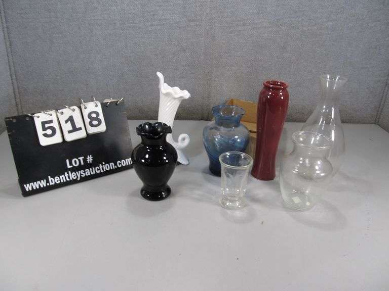BOX: ASSORTED GLASS VASES - Bentley & Associates, LLC