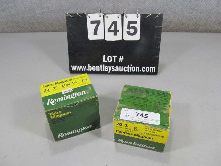 BOXES: REMINGTON EXPRESS MAGNUM 20 GAUGE, 3" 6 SHOT SHOTSHELLS - QTY 25 ...
