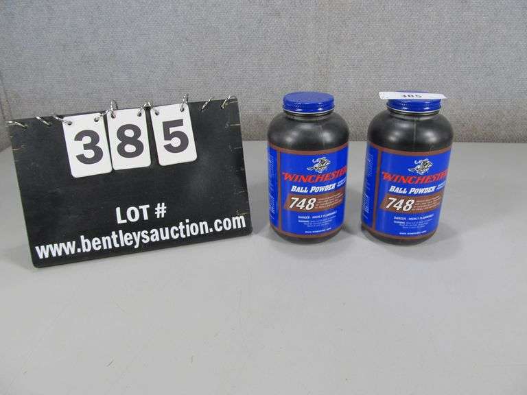 BOTTLES: WINCHESTER 748 SMOKELESS PROPELLANT BALL POWDER, 18 OZ (2X ...