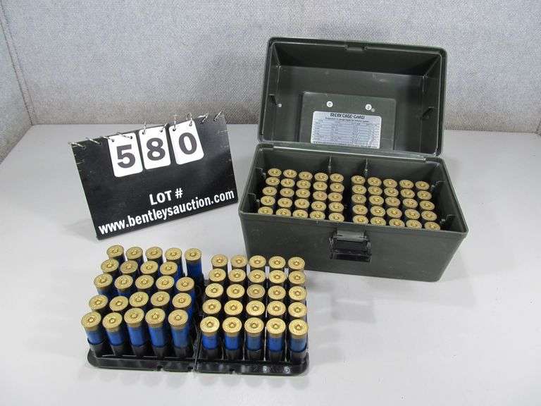 GREEN CASE GARD 100 ROUND SHOTSHELL BOX W/ 12 GAUGE SHOTGUN SHELLS ...