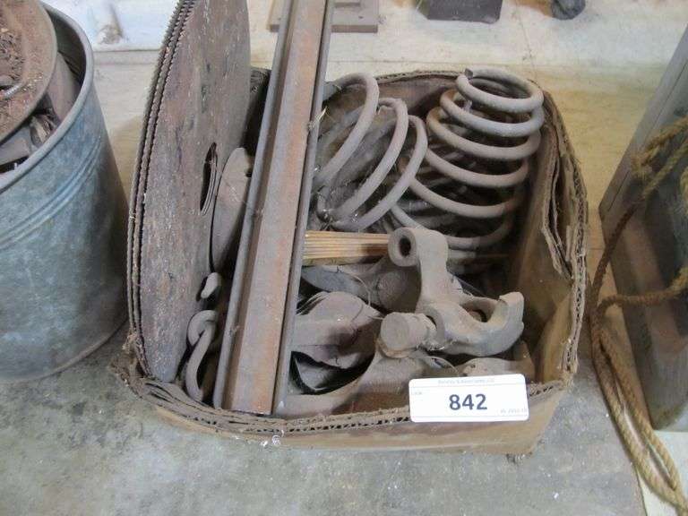 BOX: COIL SPRINGS, PULLY SYSTEM, SAW BLADES, BRACKETS - Bentley ...