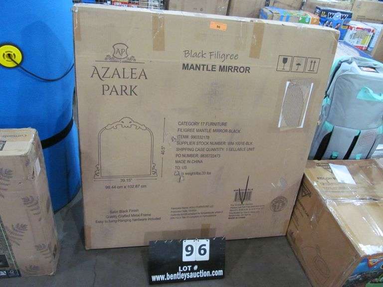 HOLLI FURNITURE AZALEA PARK BLACK FILIGREE MANTLE MIRROR - Bentley ...