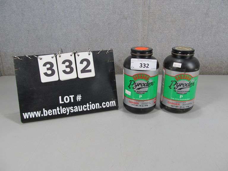 BOTTLES: HODGDON PYRODEX MUZZLELOADING PROPELLANT - "P"/FFFG 16 OZ ...