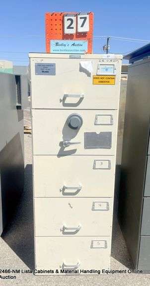 MOSLER 5-DRAWER FIRE FILE CABINET **NO COMBO**, 21"W X 30"D X 58"H ...