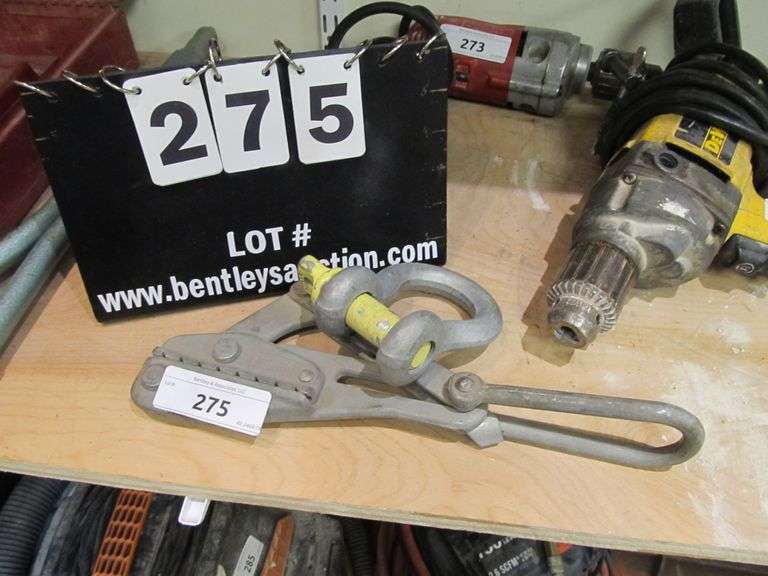 LOT (2): 3/4 TON LIFTING SHACKLE & CABLE CRIMP WIRE PULLER - Bentley ...