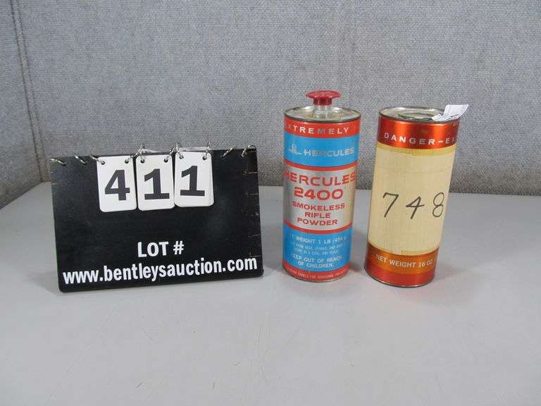LOT: 1-OPEN CAN - HERCULES 748 SMOKELESS POWDER 12 OZ, 1-CAN - HERCULES ...