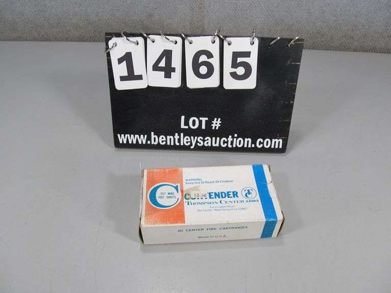BOX: THOMAS CENTER ARMS CONTENDER 20 CENTERFIRE CARTRIDGES, .357 MAGNUM ...