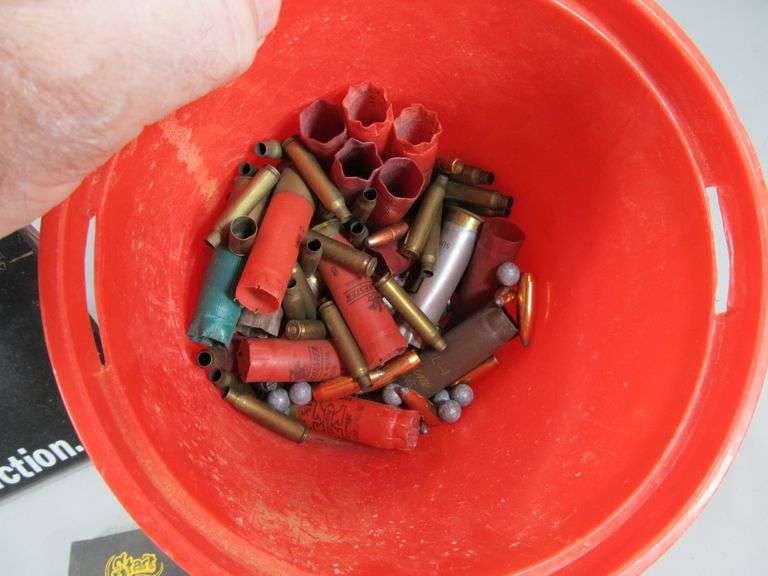 RED BUCKET: PLASTIC SHOTGUN SHELLS, BRASS RIFLE CASINGS - Bentley ...