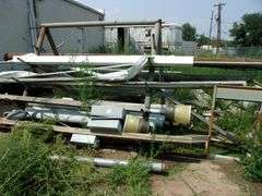 RACK & CONTENTS - SHOPMADE A FRAME PIPE RACK W/ POWER SERVICE POLES ...