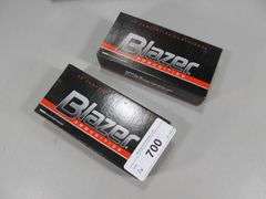 BOXES: BLAZER AMMUNITION, 45 AUTO, 230 GRAIN, FMJ, 3570 BULLETS, 50 CENTERFIRE CARTRIDGES (2X ...