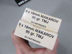 CENTERFIRE AMMUNITION 9 X 18MM MAKAROV 95 GR TMJ BULLET, NON-RELOADABLE ...
