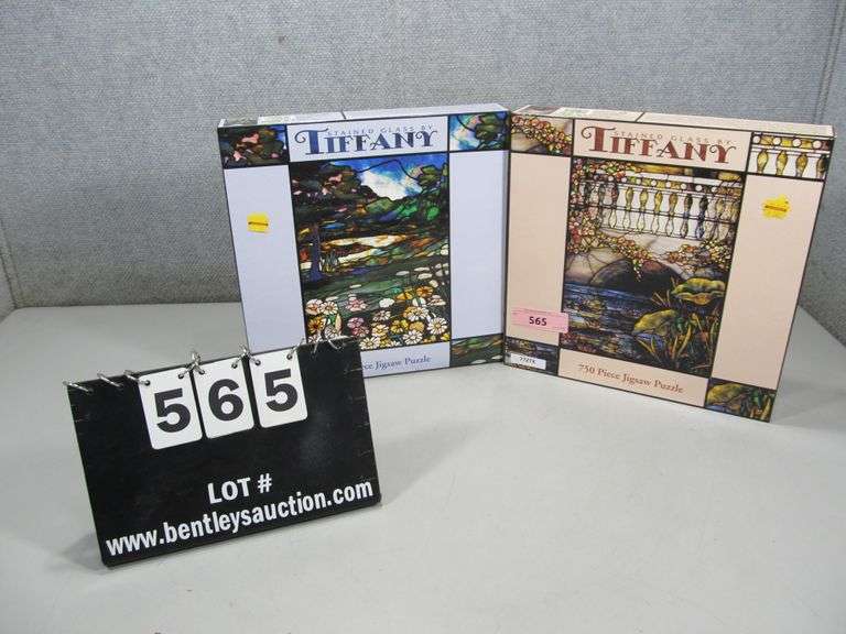 LOT: (2) 750 PIECE STAINED GLASS TIFFANY PUZZLES - Bentley & Associates ...