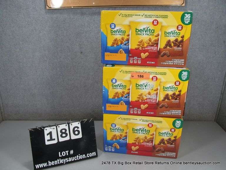 BELVITA CRUNCHY 36-PACK SNACK PACKS - BLUEBERRY, CINNAMON BROWN SUGAR ...