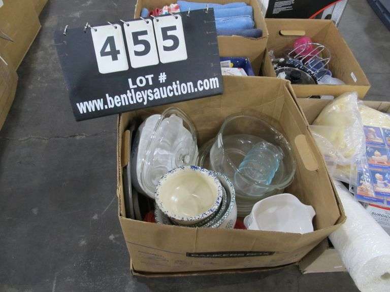 BOX: PYREX SAUCE BOWLS, THICK GLASS MIXING BOWLS, CORNINGWARE, PYREX ...