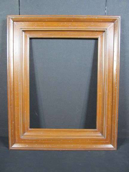DARK STAINED WALNUT WOOD FRAME W/ NATURAL CRACK DESIGN & TEAL PAINTED ...