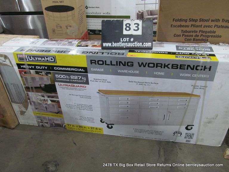 SEVILLE CLASSICS ULTRA HD HEAVY DUTY ROLLING WORKBENCH TOOL CART ...