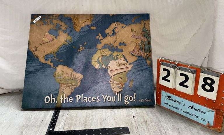 DR. SUESS"OH, THE PLACES YOU'LL GO" CANVAS WALL PRINT - Bentley ...