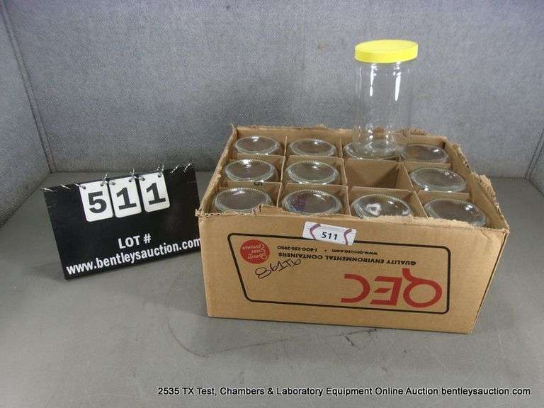 BOX: 12 QEC GLASS LAB CONTAINERS - Bentley & Associates, LLC