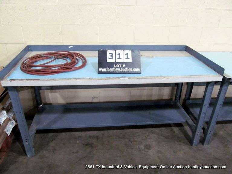 EQUIPTO METAL WORKBENCH, 72" X 37" X 32" - MISSING BACK TRIM ...
