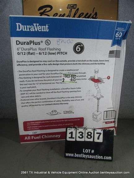 DURA VENT DURA PLUS 6" CHIMNEY ROOF FLASHING MODEL: 6DP-F6 - Bentley ...