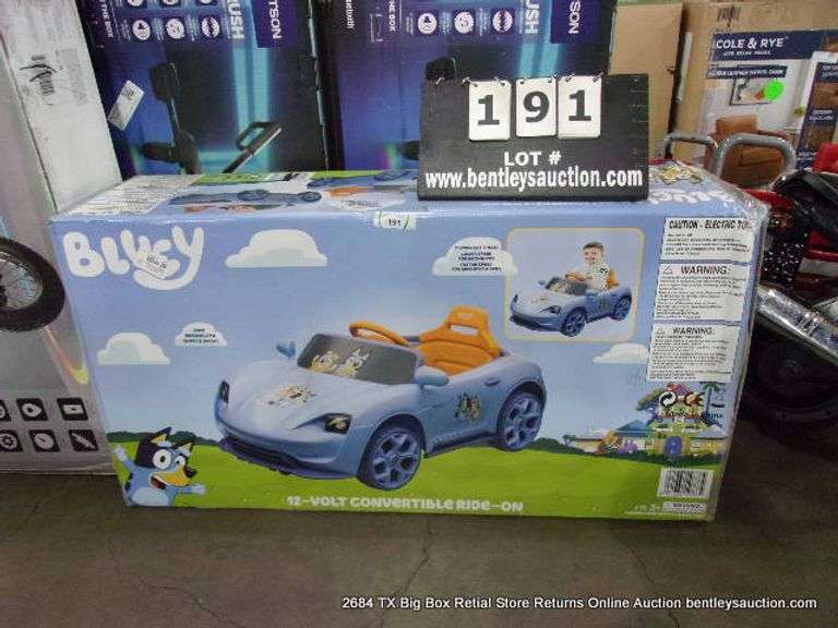 BOX: BLUEY 12 VOLT CONVERTIBLE RIDE-ON, #990390035 - Bentley ...