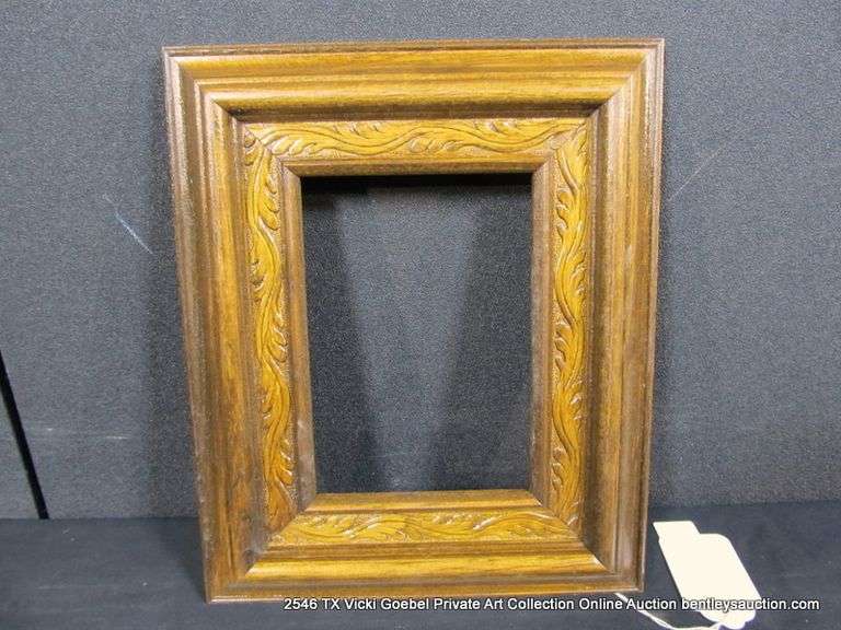 SMALL CARVED STAINED OAK FRAME 10 X 12 - Bentley & Associates, LLC