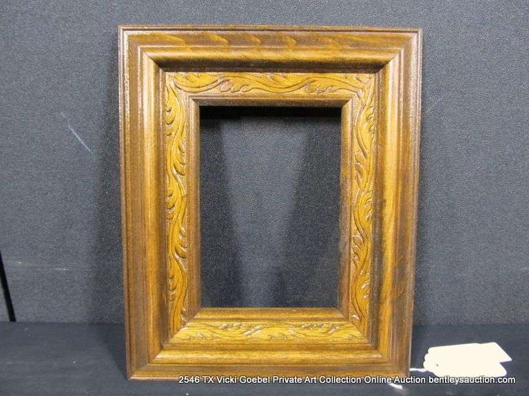 SMALL CARVED STAINED OAK FRAME 10 X 12 - Bentley & Associates, LLC