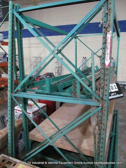 GREEN INDUSTRIAL PALLET RACKING - 5 SECTIONS - 8' X 4' X 8' (5X MONEY ...