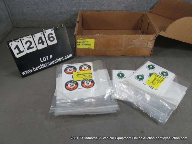 BOX: STICKERS "CPR CERTIFIED" AND "QUALIFIED RIGGER" - Bentley ...