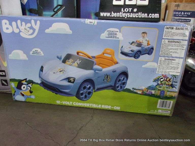 BOX: BLUEY 12 VOLT CONVERTIBLE RIDE-ON, #990390035 - Bentley ...